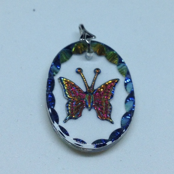 Jewelry | Vintage Glass Butterfly Pendant | Poshmark
